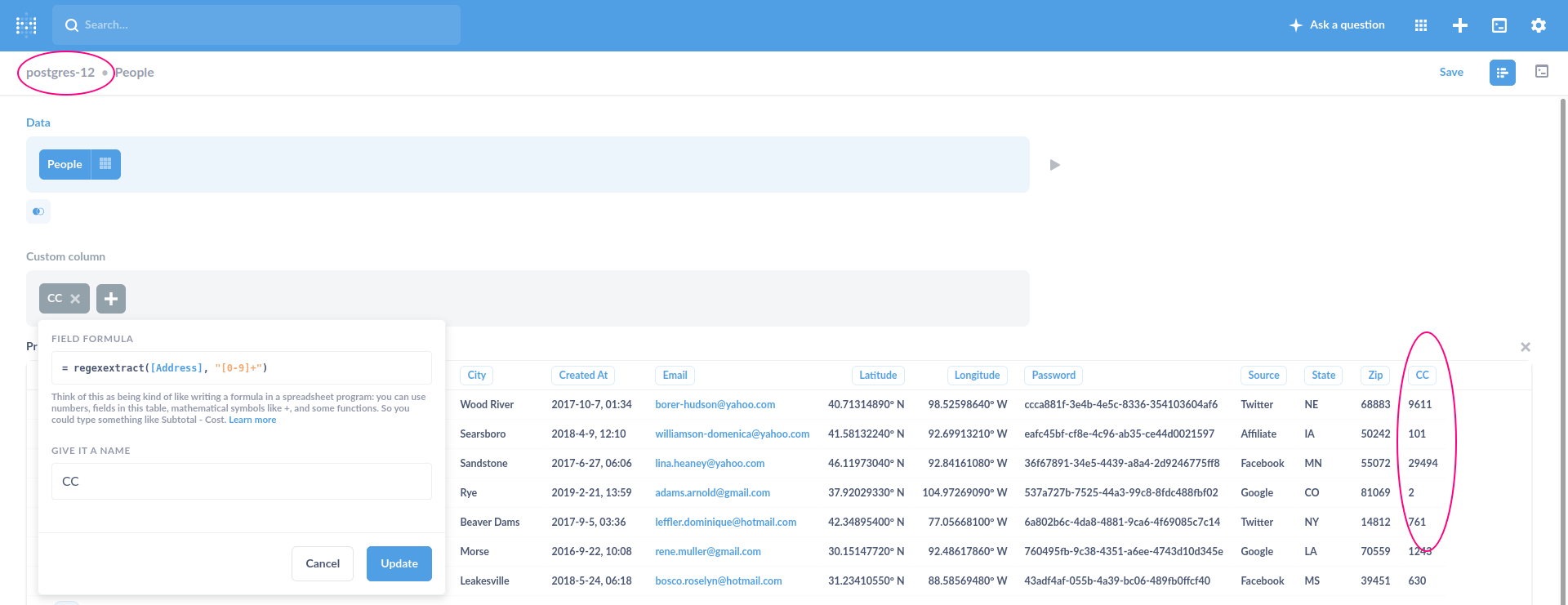regexextract function appears to be broken · Issue #18517 · metabase/metabase · GitHub