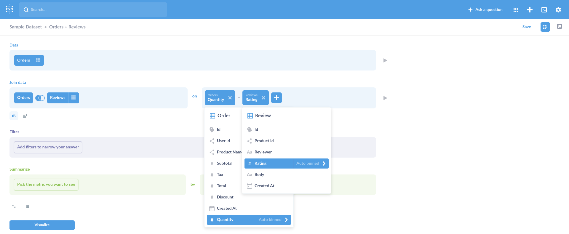 Multi-column join interface defaults binning for numeric fields causing incorrect results ...