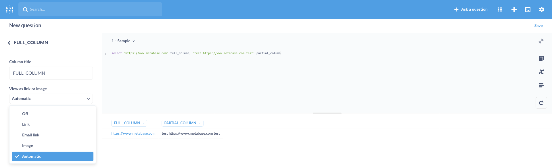 Allow HTML Tags in Results? · Issue #2791 · metabase/metabase · GitHub