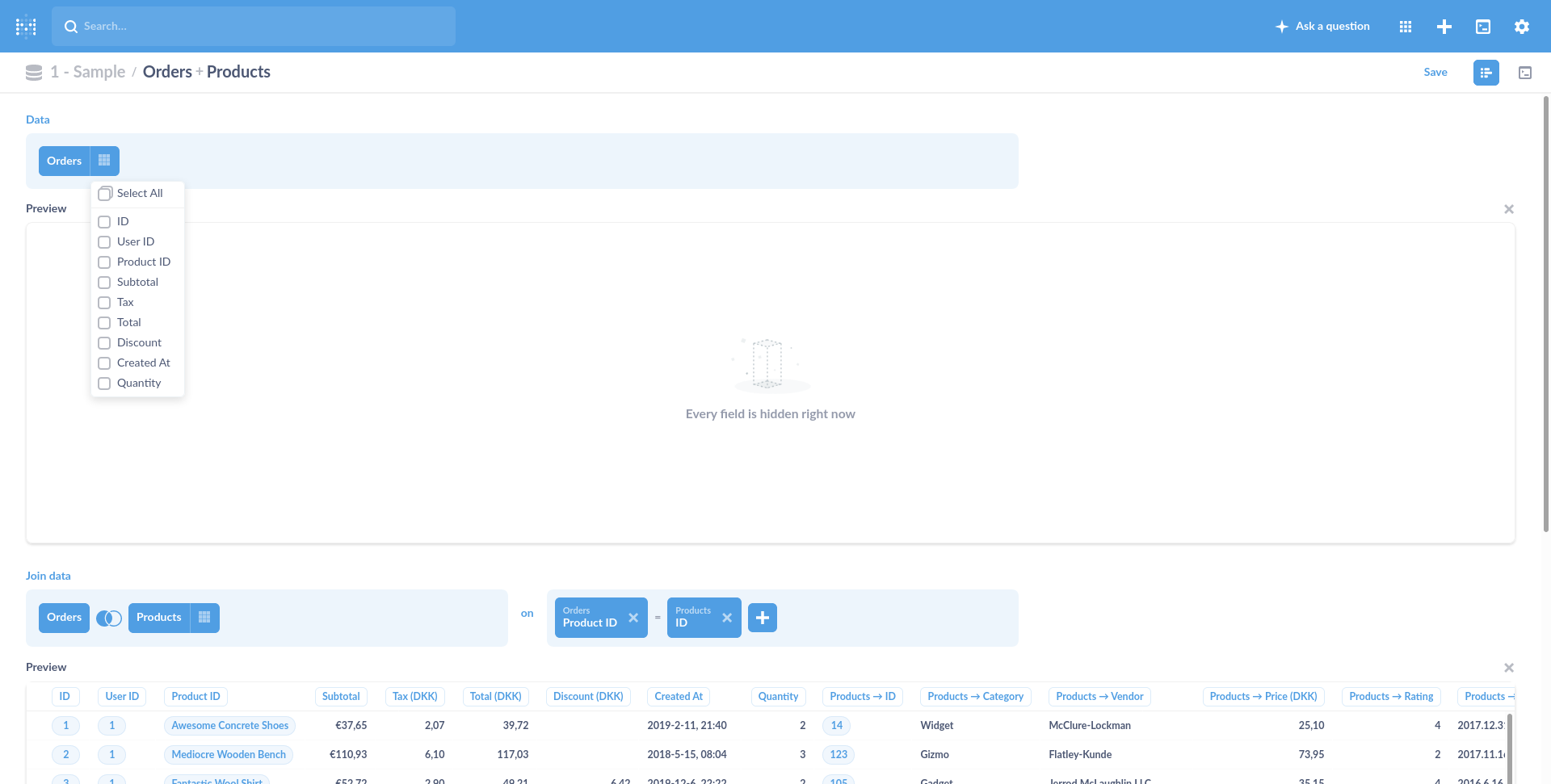 Select no columns in the custom question mode by alxnddr · Pull Request #19186 · metabase ...