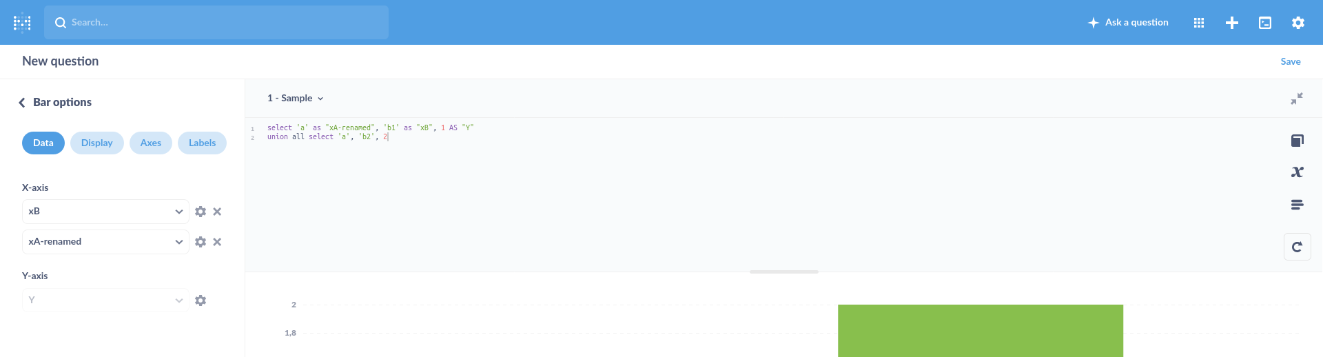 Visualization "auto-viz" doesn't keep existing settings, when changing fields returned · Issue ...