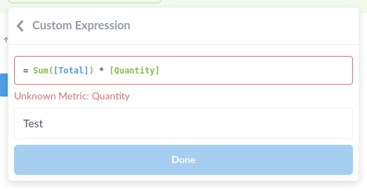 Wrong Error Message in Custom Expression Summarize · Issue #21470 · metabase/metabase · GitHub