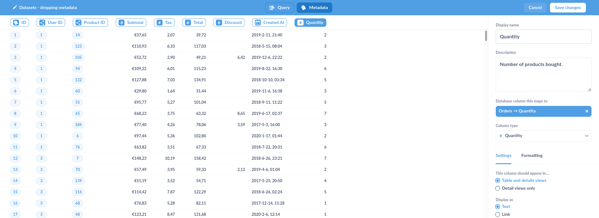 Adding/removing columns on an existing Model will drop all configured ...