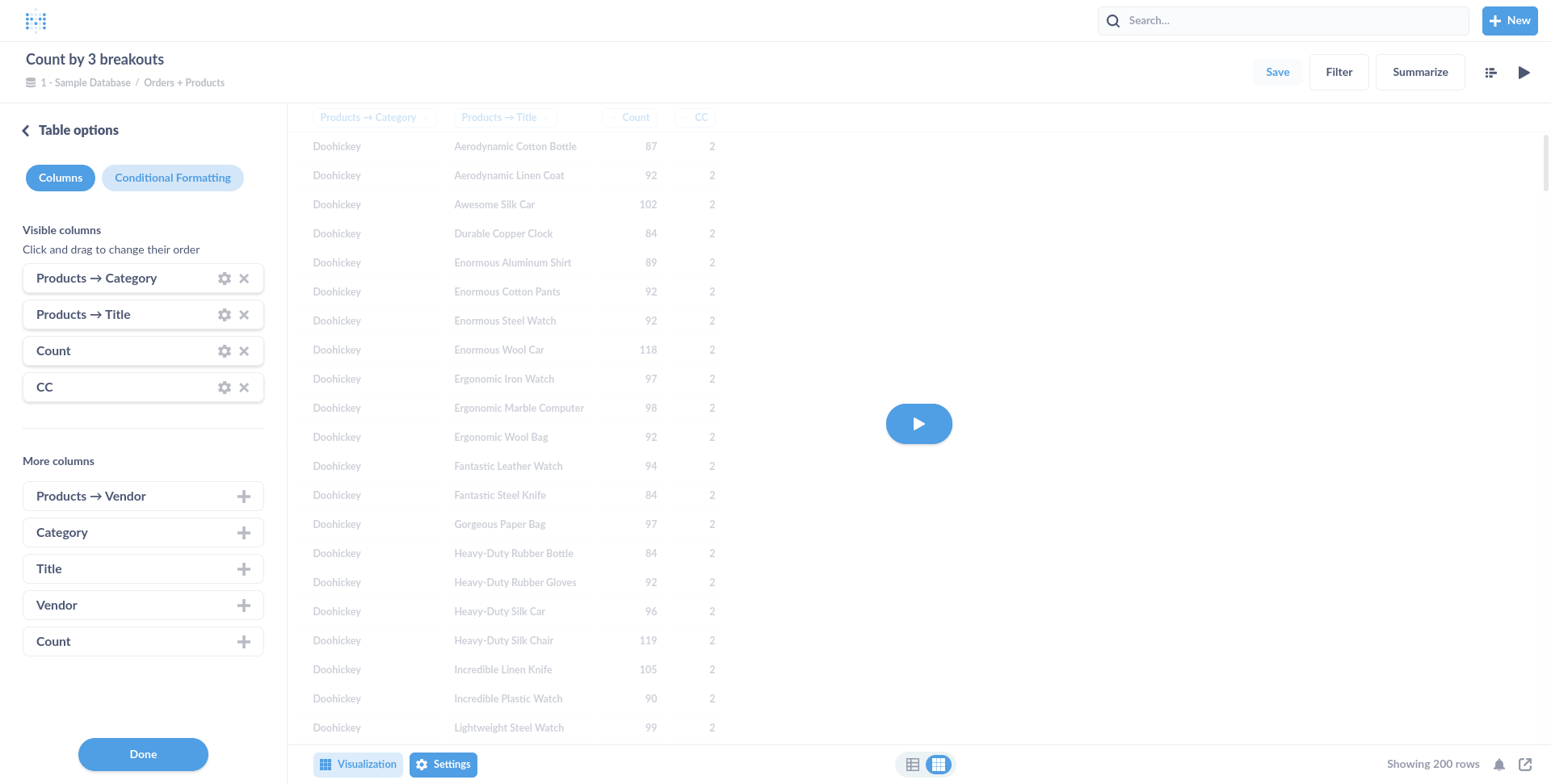 Changing column visibility/order in GUI questions can cause ...