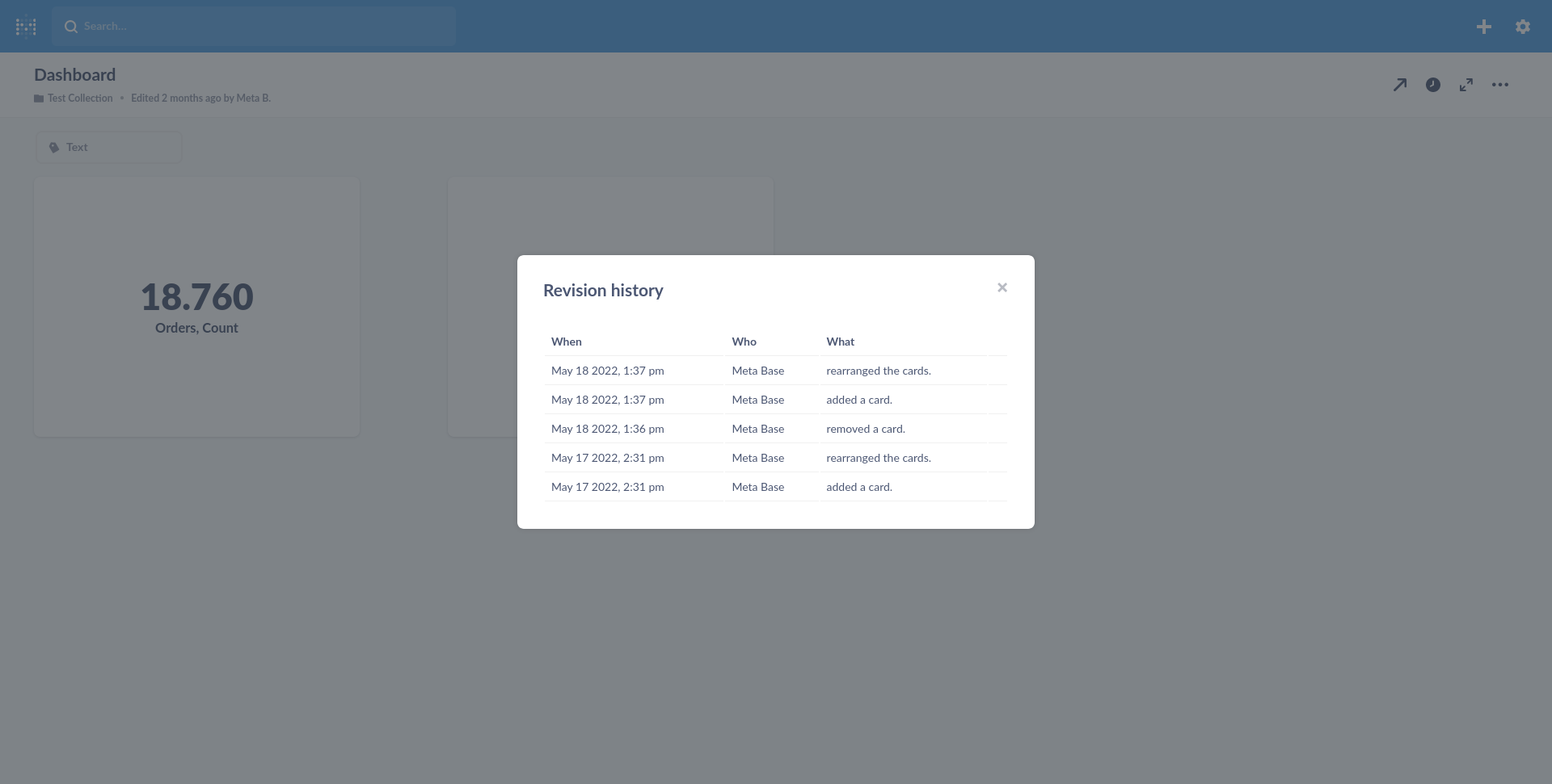 Revert buttons shown on dashboard revision history for users without edit permissions · Issue ...