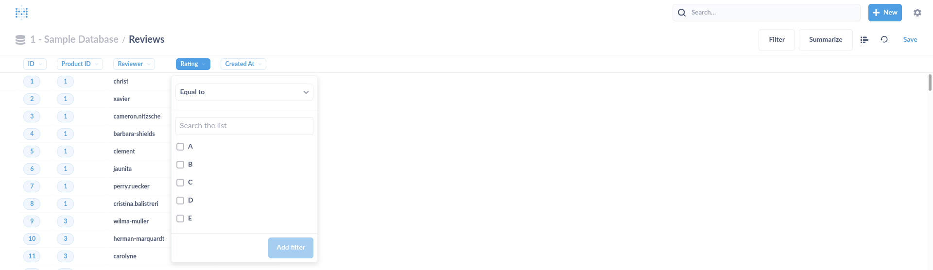 New filter modal is showing custom mapped values next to their original ...