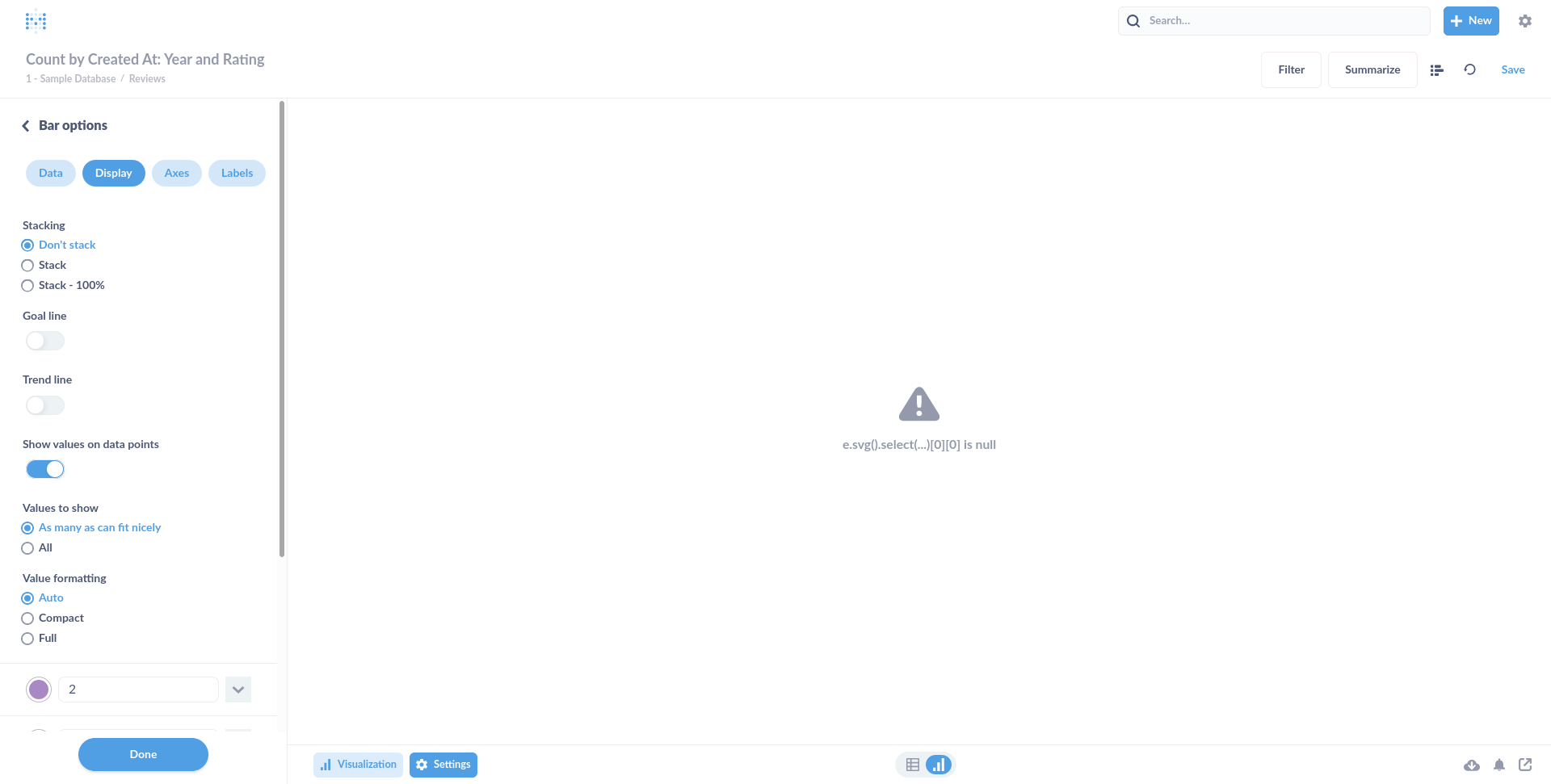 Changing X-axis breaks, when an invalid "X-axis scale" is defined can cause blank visualization ...