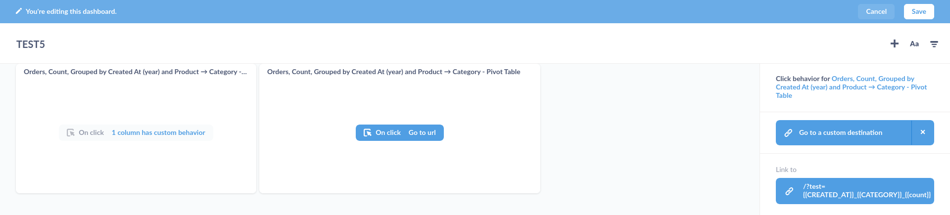 Click Behavior not working for Pivot Table (and Table pivoted) for the non-value columns · Issue ...