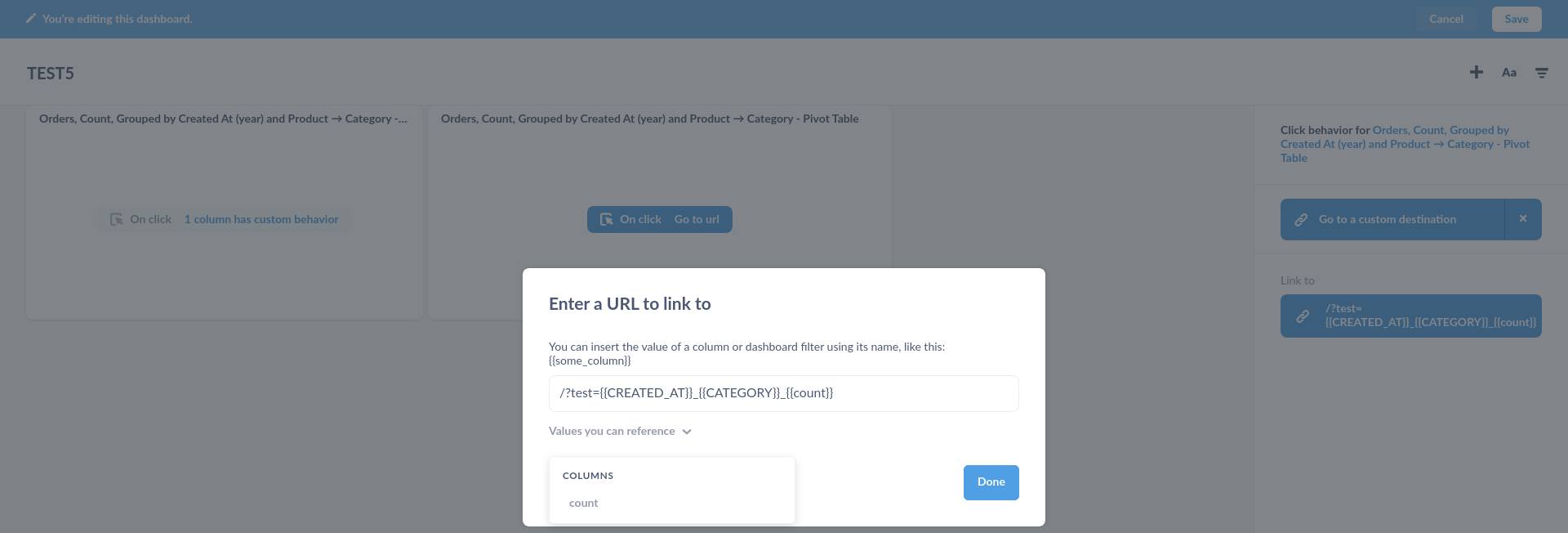 Click Behavior not working for Pivot Table (and Table pivoted) for the non-value columns · Issue ...