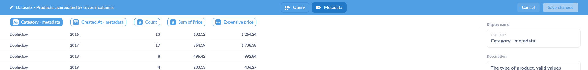 Models Metadata changes does not work for aggregation metrics · Issue #26755 · metabase/metabase ...