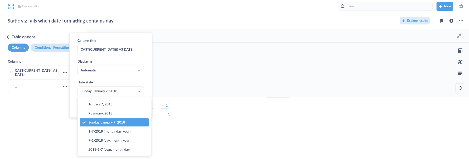 Static viz fails when date formatting contains day · Issue #27105 · metabase/metabase · GitHub
