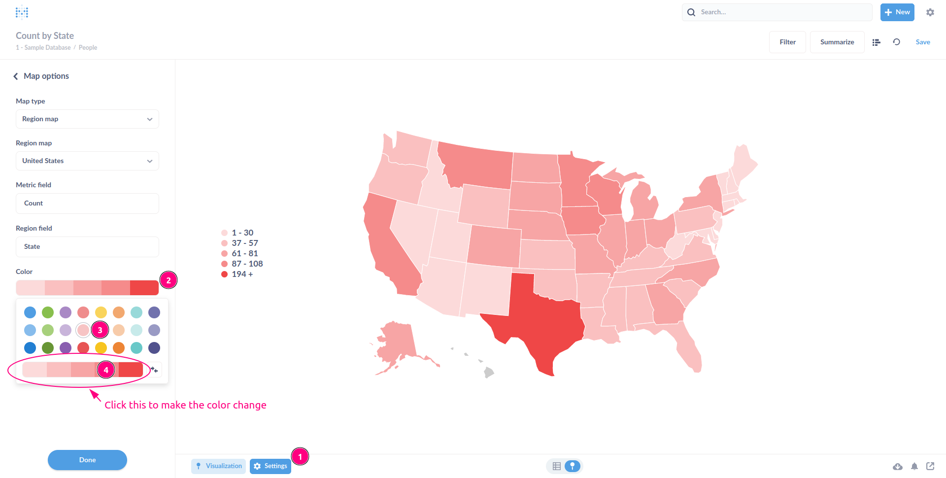 Color picker not working for region map question visualization · Issue ...