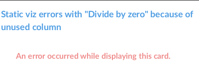 Static viz fails when there's an unused column returned · Issue #27427 · metabase/metabase · GitHub