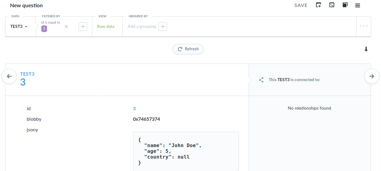 Record from table with JSON field can not be opened in details page ...