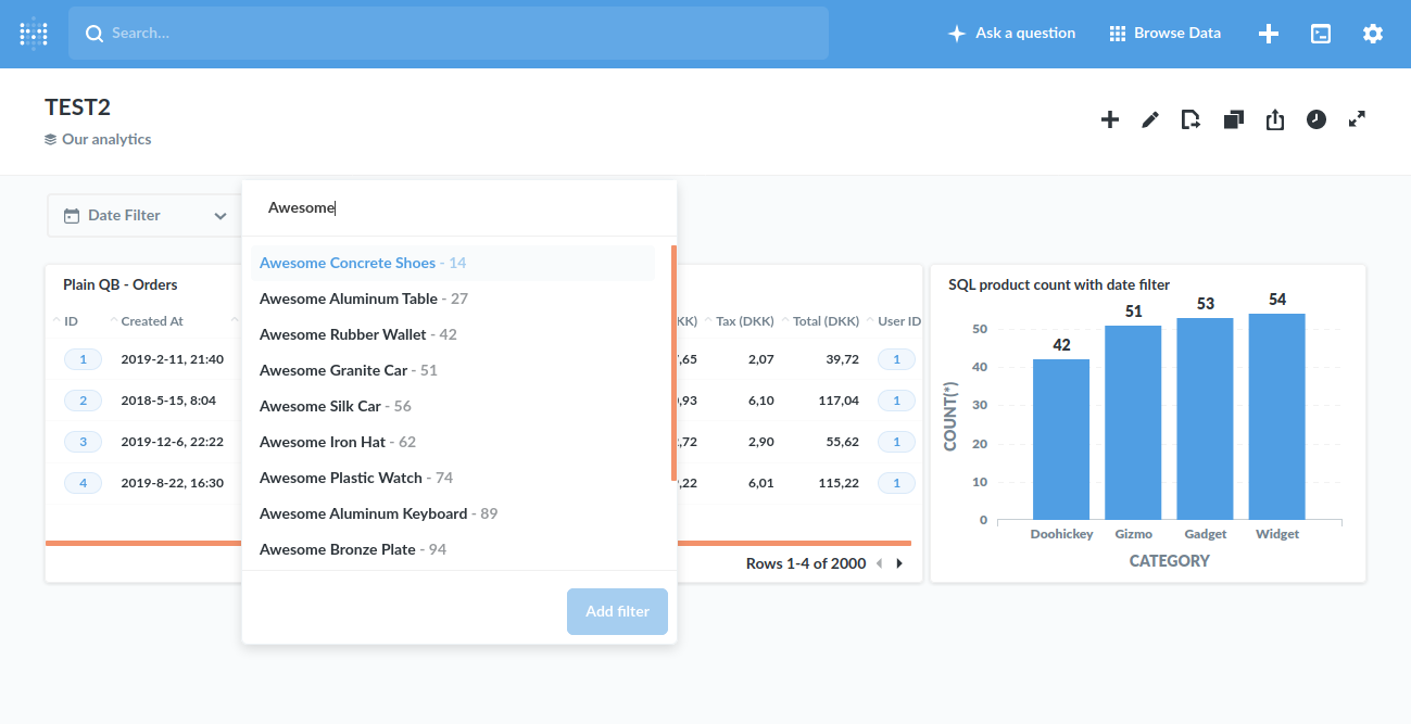 Add select dropdown as dashboard filter · Issue #11876 · metabase/metabase · GitHub