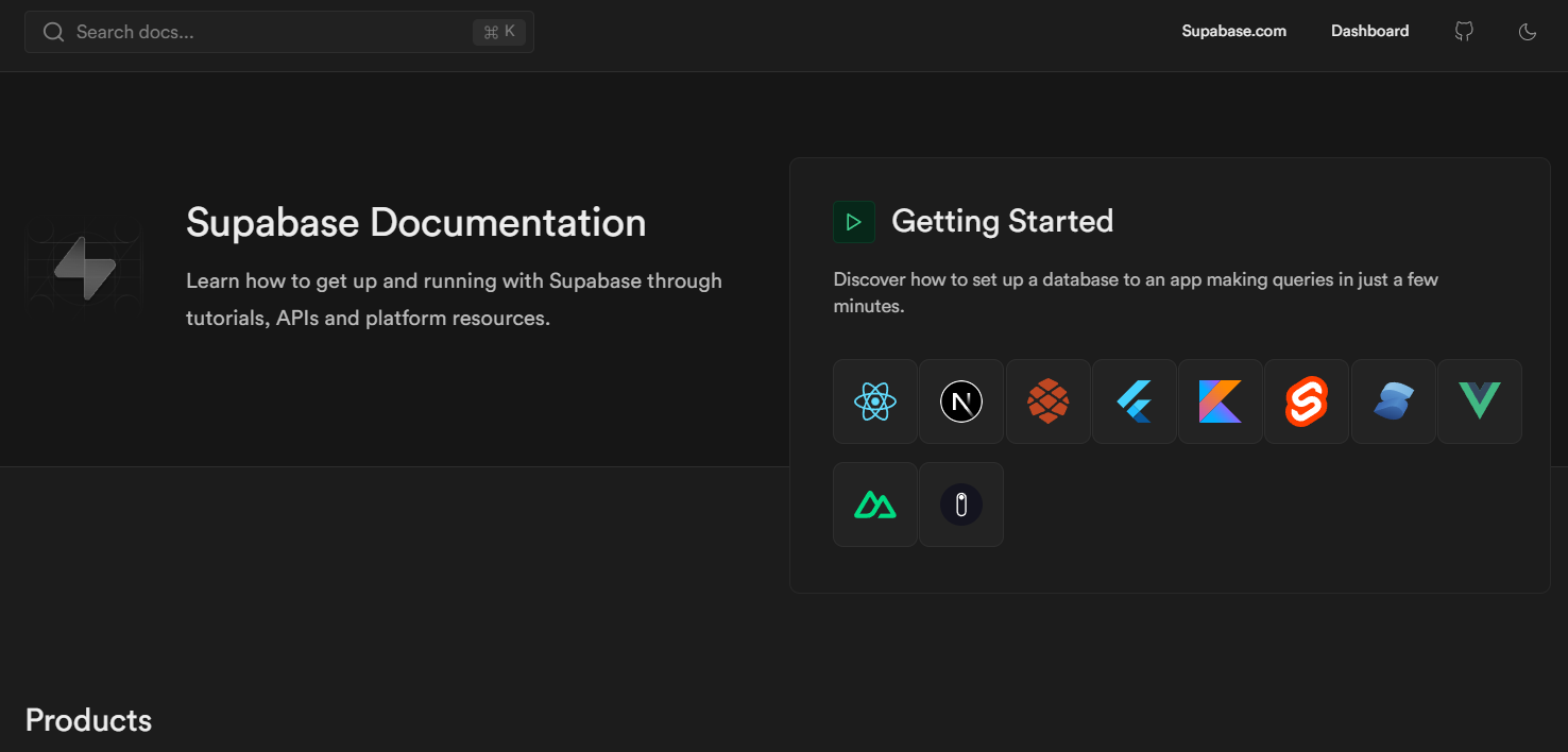 add some gap in between framework icons on the docs get started page · Issue #17491 · supabase ...
