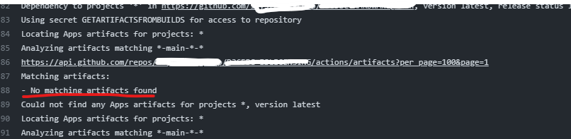 No Matching Artifacts Found When The Dependency Latest Workflow Execution Is Testnextminor