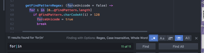 Regex is not wrapped correctly when whole word is on · Issue #1042 · atom/find-and-replace · GitHub