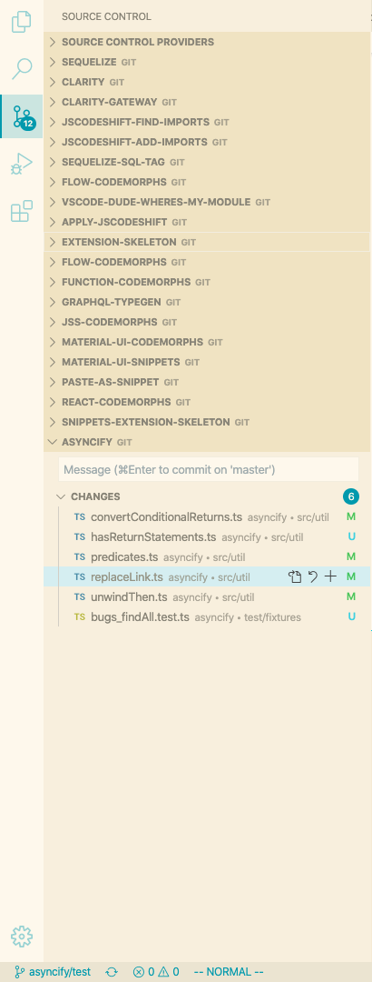 Source Control UI gets cramped when there are lots of project folders ...