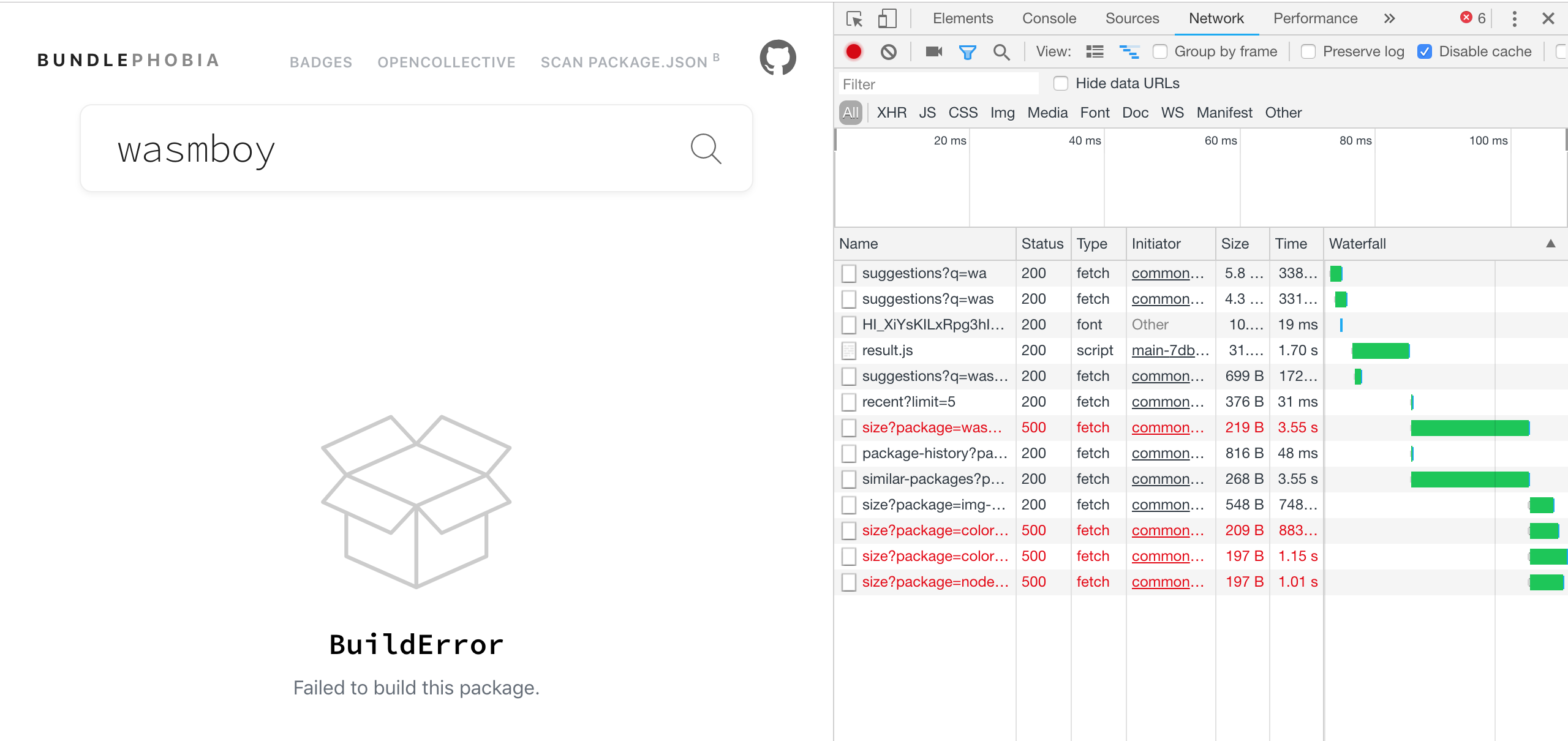 Is the website down? · Issue #112 · pastelsky/bundlephobia · GitHub