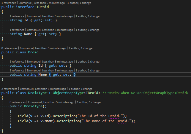 Error When Using An Interface On Objectgraphtype · Issue 2461 · Graphql Dotnetgraphql Dotnet