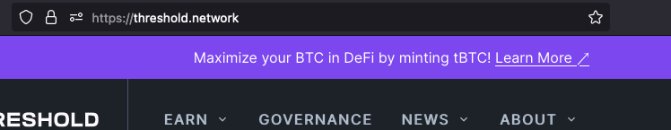 Link top alert bar to "mint tBTC" in dashboard · Issue #77 · threshold-network/website · GitHub