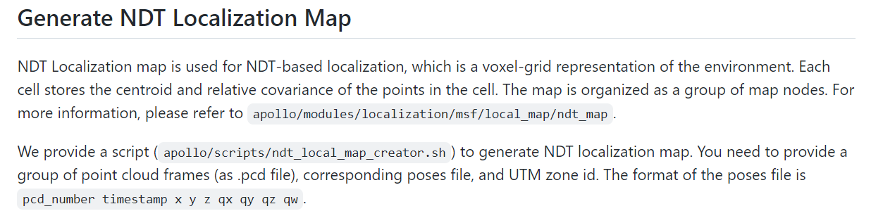 how to create NDT map in apollo · Issue #14492 · ApolloAuto/apollo · GitHub