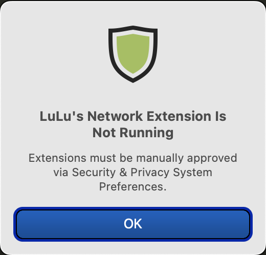 incorrect "LuLu's Network Extension is Not Running" message, cannot open · Issue #486 ...