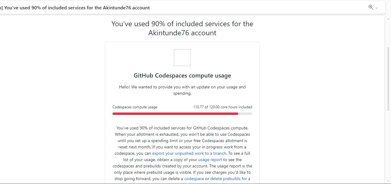 Codespaces went up to 100% · Issue #252 · microsoft/studentambassadors · GitHub