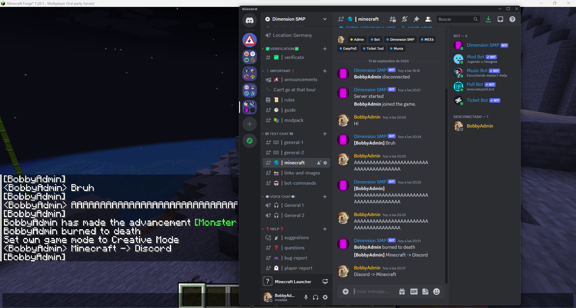 Discord -> Minecraft chat content will be blank [1.20.1] · Issue #29 ...