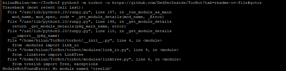 TorBot Installation Issue · Issue #295 · DedSecInside/TorBot · GitHub