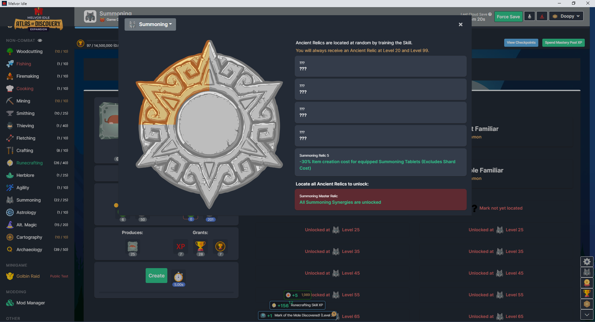 Summoning Relic Stopped Randomly · Issue 3648 · Melvoridle · Github