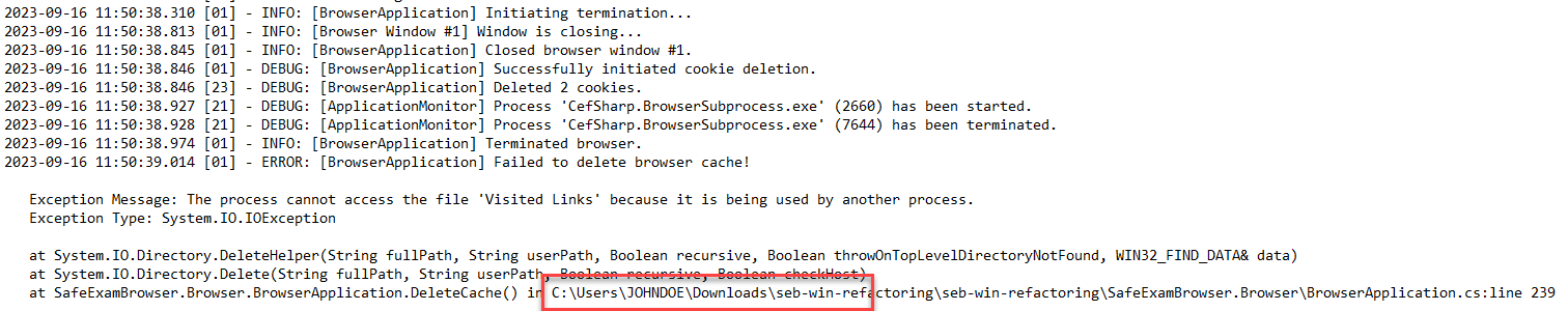 Why is particular user appearing in error messages? · SafeExamBrowser seb-win-refactoring ...