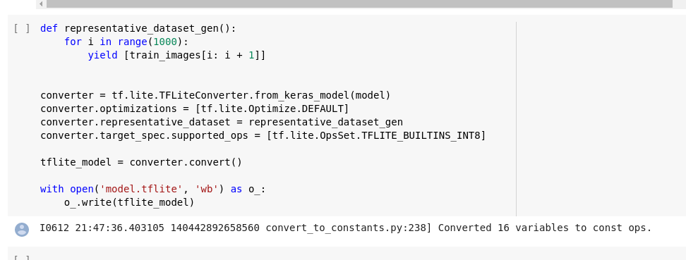 Session crashed when I use TFLiteConverter with tf.lite.OpsSet.TFLITE ...