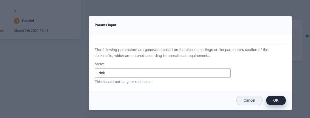 Add support to input parameters int the Pipeline approve · Issue #1546 · kubesphere/console · GitHub