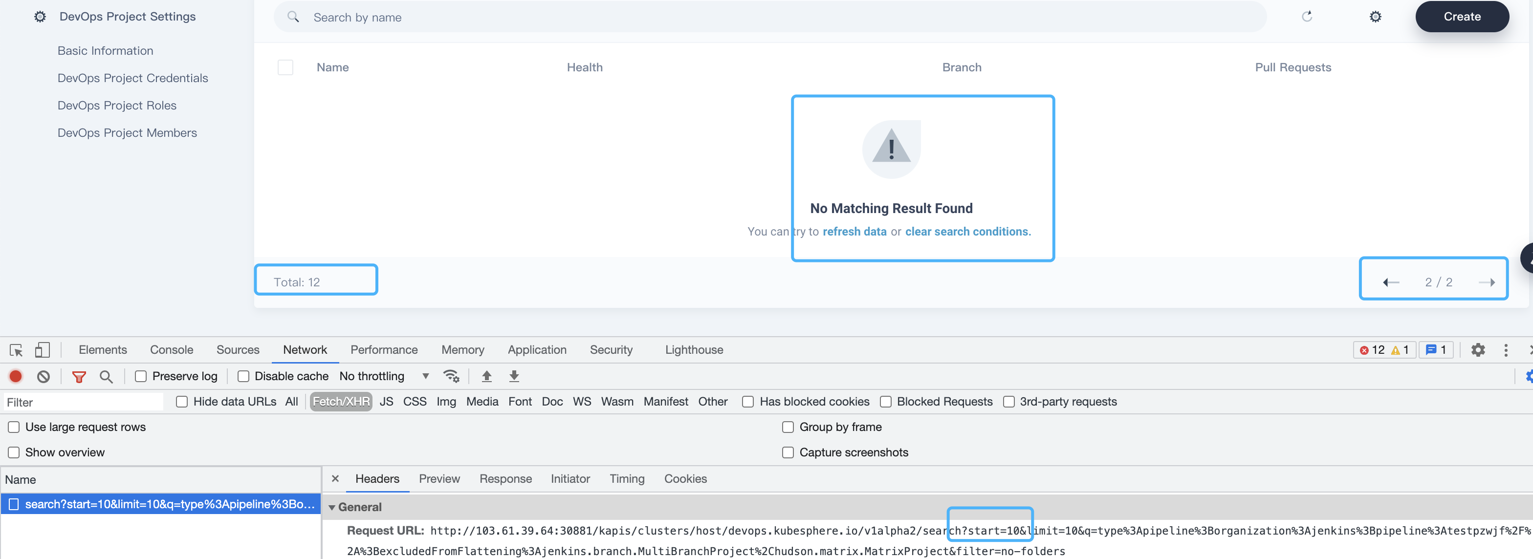 Wrong paging on the Pipeline list page · Issue #279 · kubesphere/ks-devops · GitHub