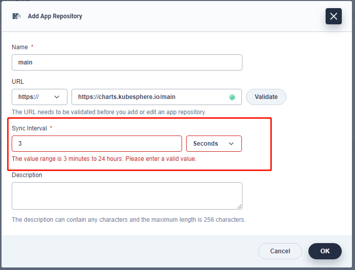 Incorrect app repository sync interval unit · Issue #3421 · kubesphere/console · GitHub