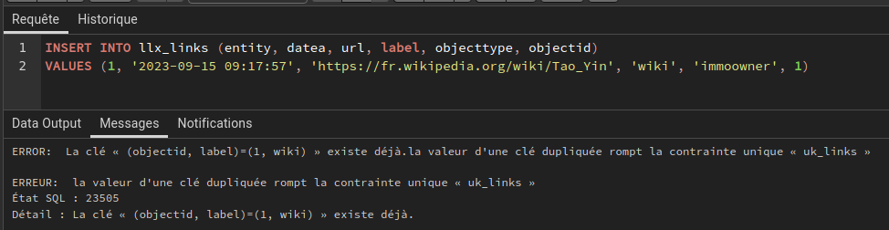 Error on the uk_links index of the llx_links table · Issue #25926 · Dolibarr/dolibarr · GitHub