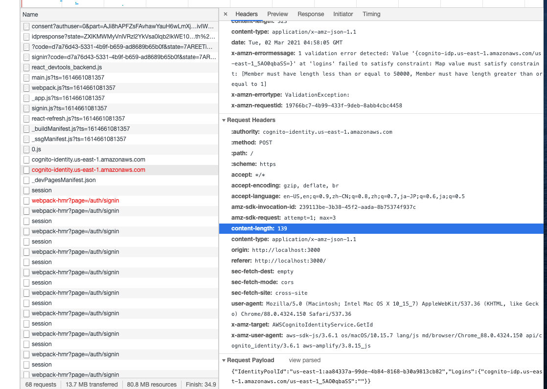 cognitoHostedUI_failure happens because of ValidationException when redirected after login ...