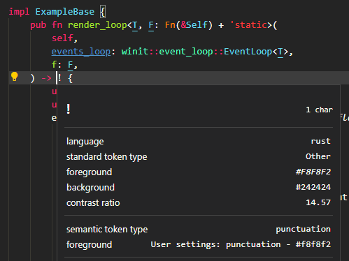 Semantic Highlighting: The never type ! is not considered a type · Issue #6374 · rust-lang/rust ...