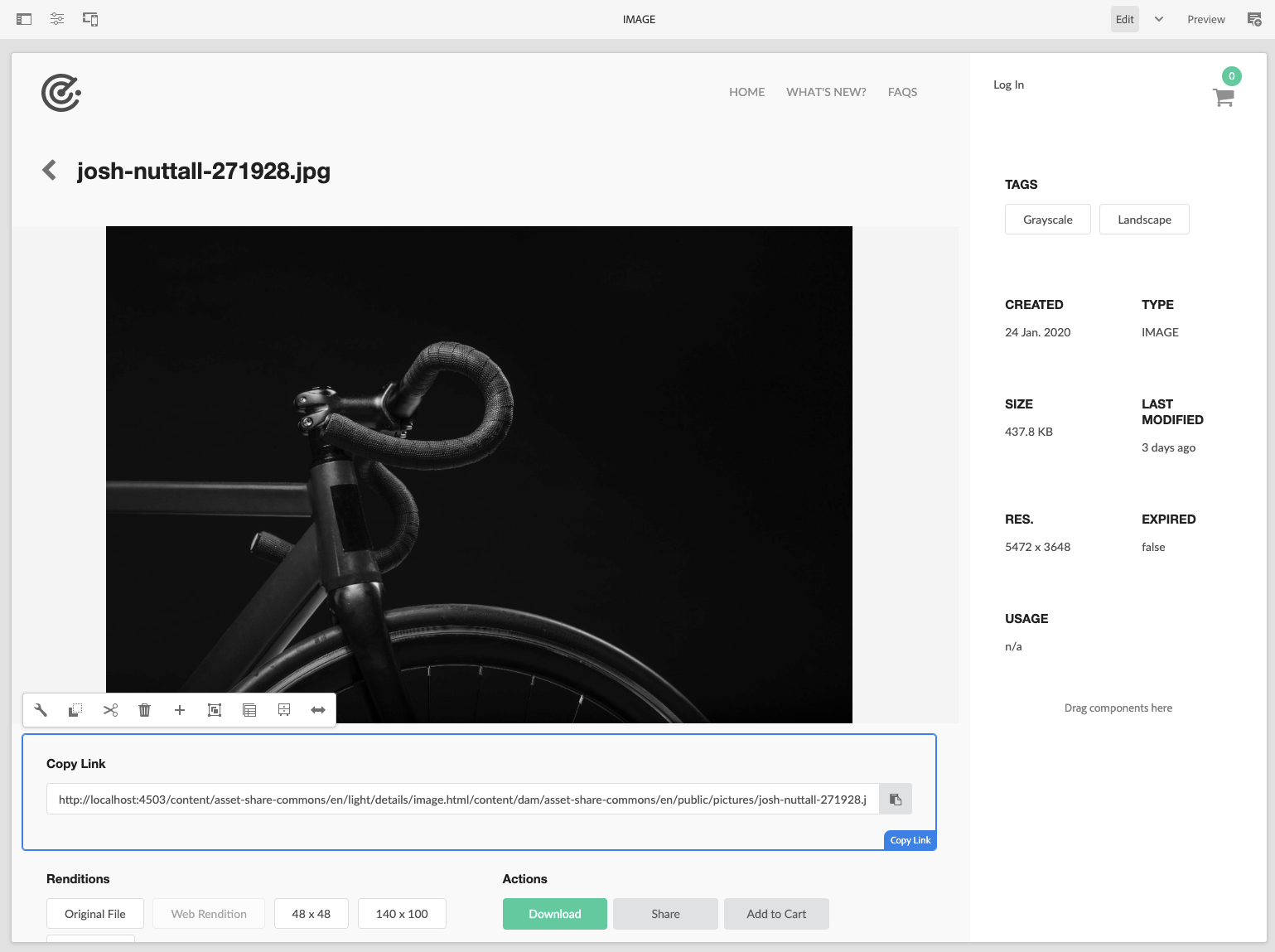Copy Link Asset Details Component · Issue 490 · Adobeasset Share Commons · Github 