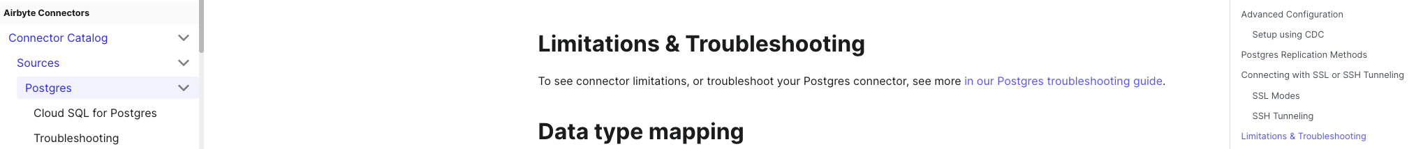 Show troubleshooting section in connectors docs as a collapsed block instead of a nested page ...