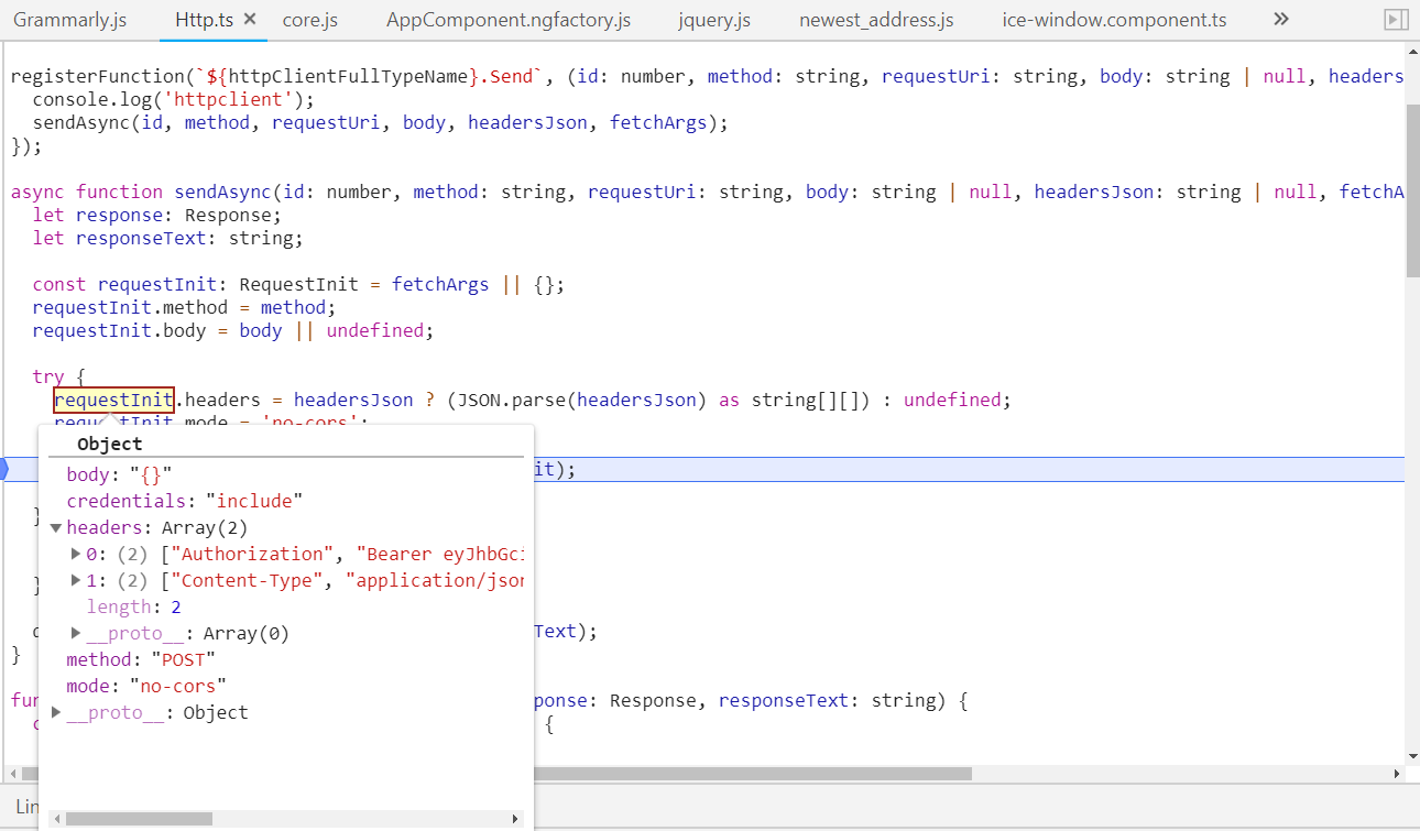fetch request removes header information · Issue #15942 · dotnet/aspnetcore · GitHub
