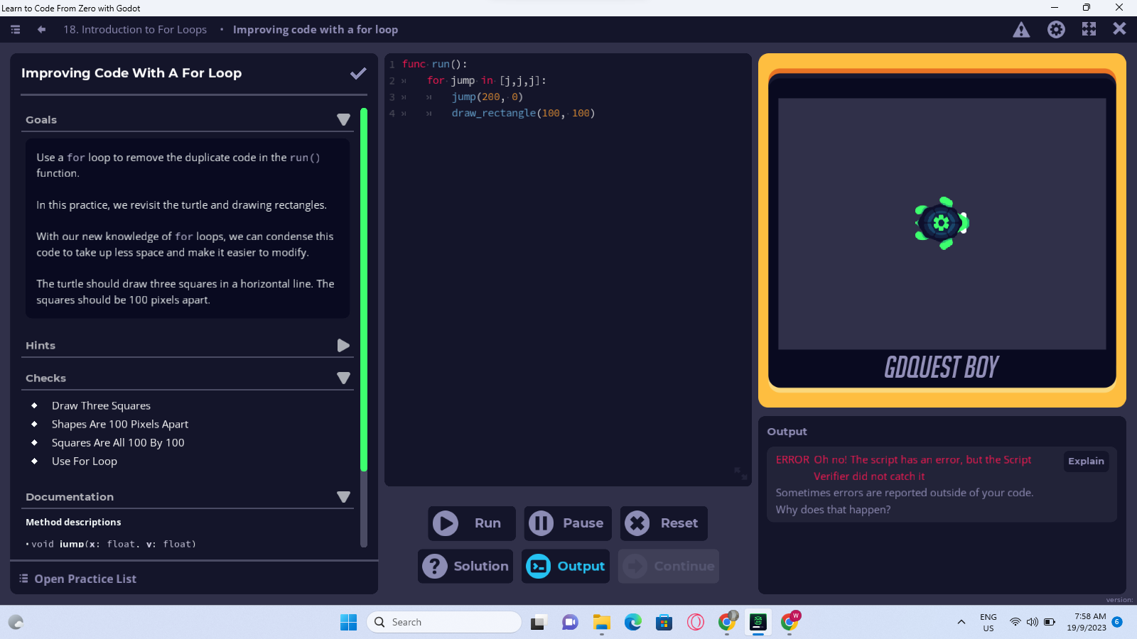 **L18Q2 for loop with list** · Issue #856 · GDQuest/learn-gdscript · GitHub