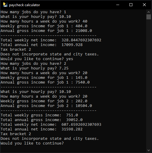 GitHub - nicholaswhitman/paycheck_calculator: calculates gross and net ...