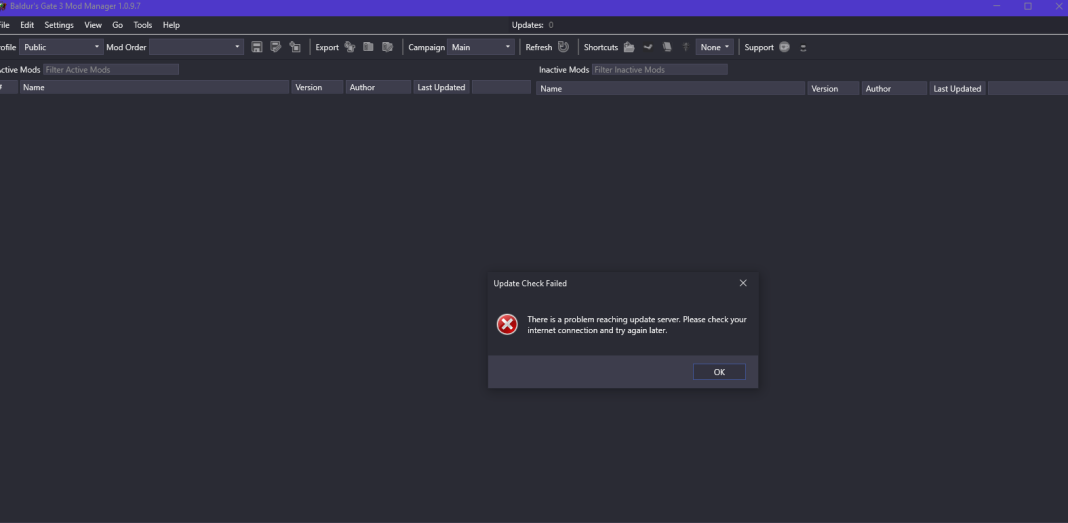 [Bug]: mod manager says "there's a problem reaching update server" · Issue #123 · LaughingLeader ...