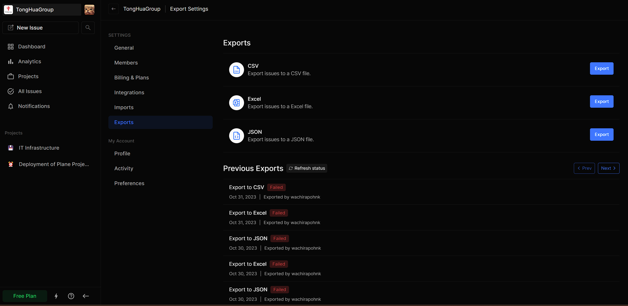 Bug Cannot Export Issue On Plane Self Hosted · Issue 2568 · Makeplaneplane · Github