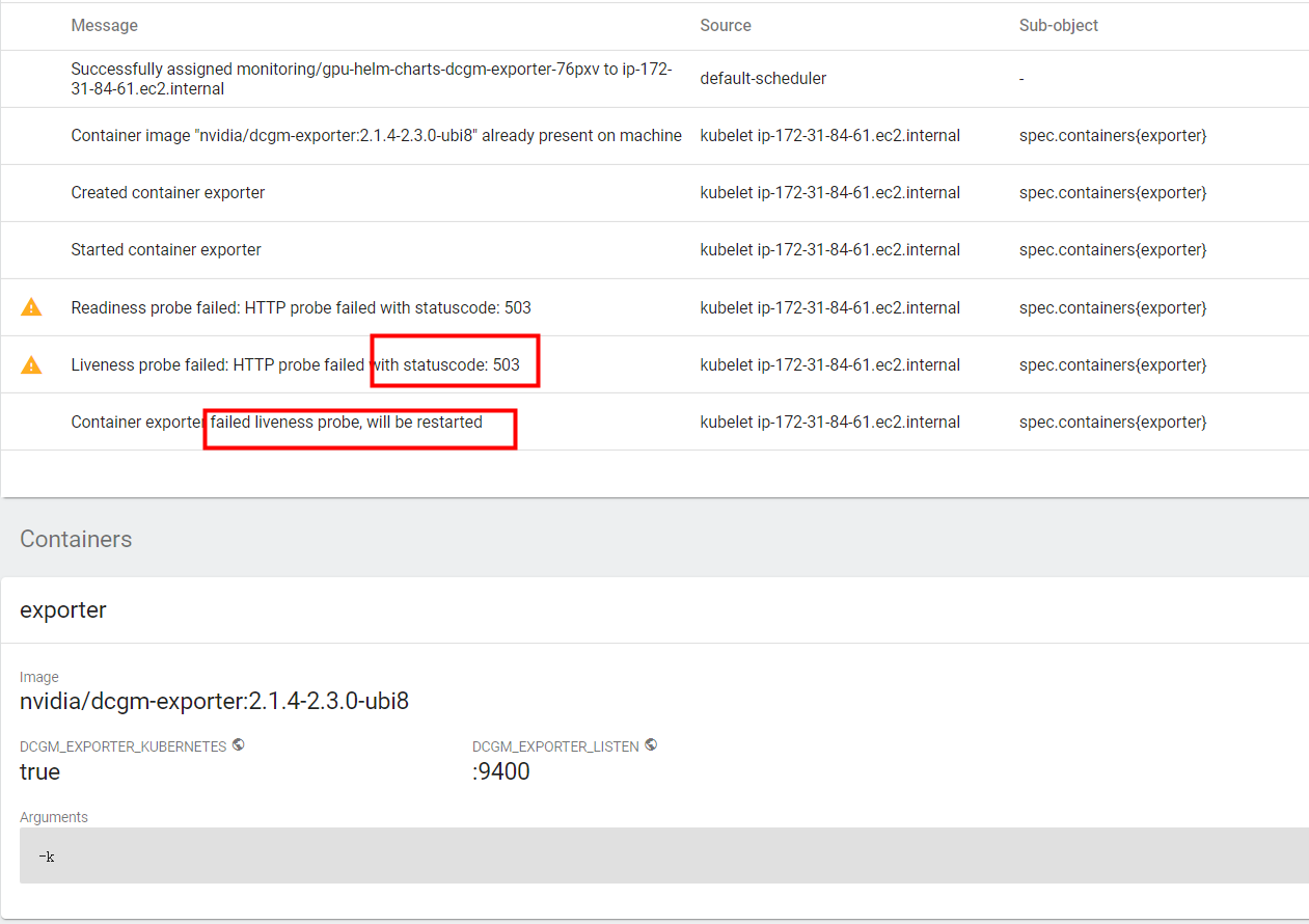 Pods with dcgm-exporter fail to start · Issue #120 · NVIDIA/gpu-monitoring-tools · GitHub
