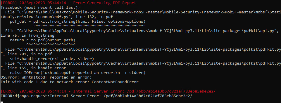 Wkhtmltopdf Reported An Error Nexit With Code 1 Due To Network Error Contentnotfounderror R N