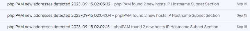 Duplicate email notification for IP discovery. · Issue #3925 · phpipam/phpipam · GitHub